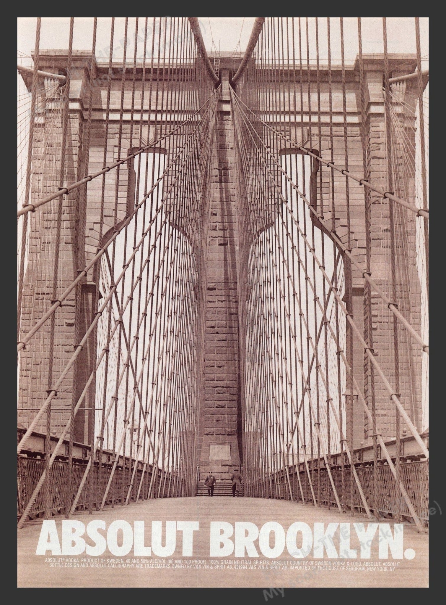 Absolut Vodka Brooklyn Bridge 1990s Print Advertisement 1994 — Fetch ...