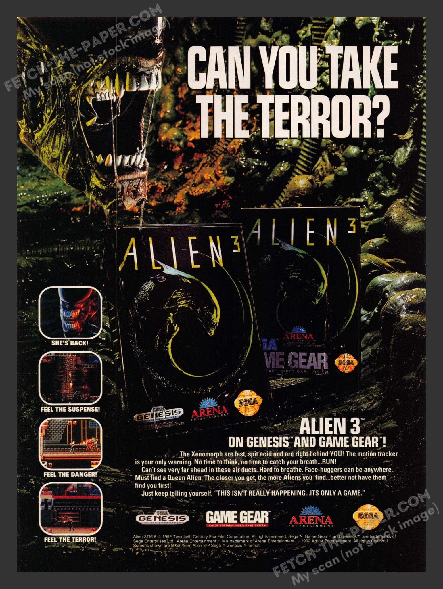 Alien 3 Video Game 1990s Print Advertisement 1992 — Fetch-the-Paper