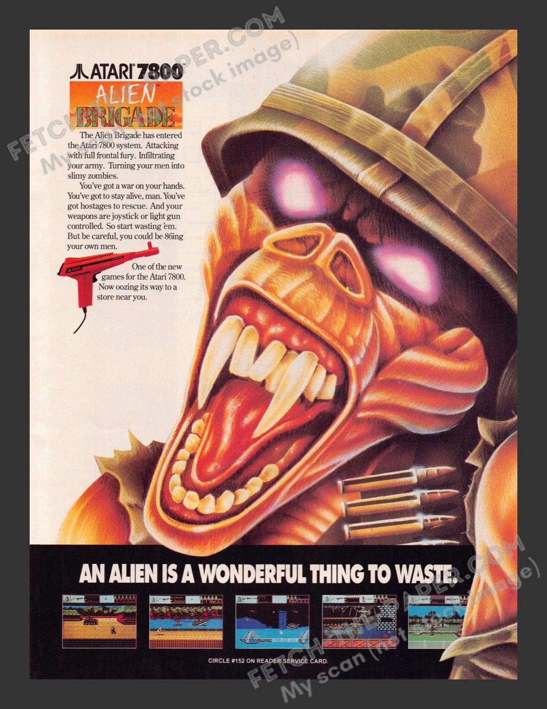 Alien Brigade Video Game 1990s Print Advertisement 1990 — Fetch-the-Paper