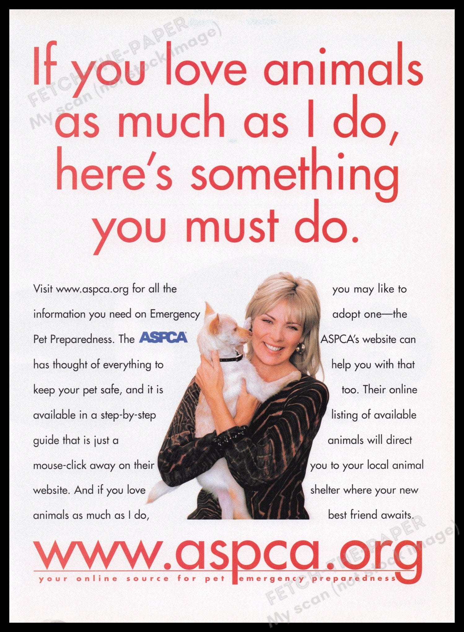 ASPCA Kim Cattrell 2000s Print Advertisement Ad 2003 Dogs Cats Organiz ...