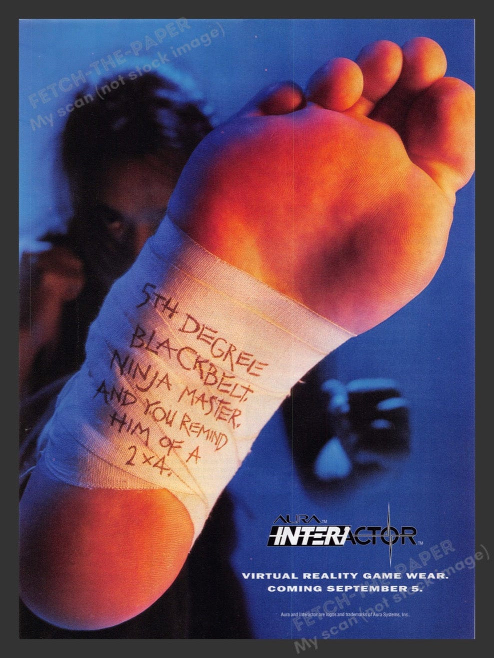 Aura Interactor Game Wear Video Game 1990s Print Advertisement Ad 1994 — Fetch-the-Paper