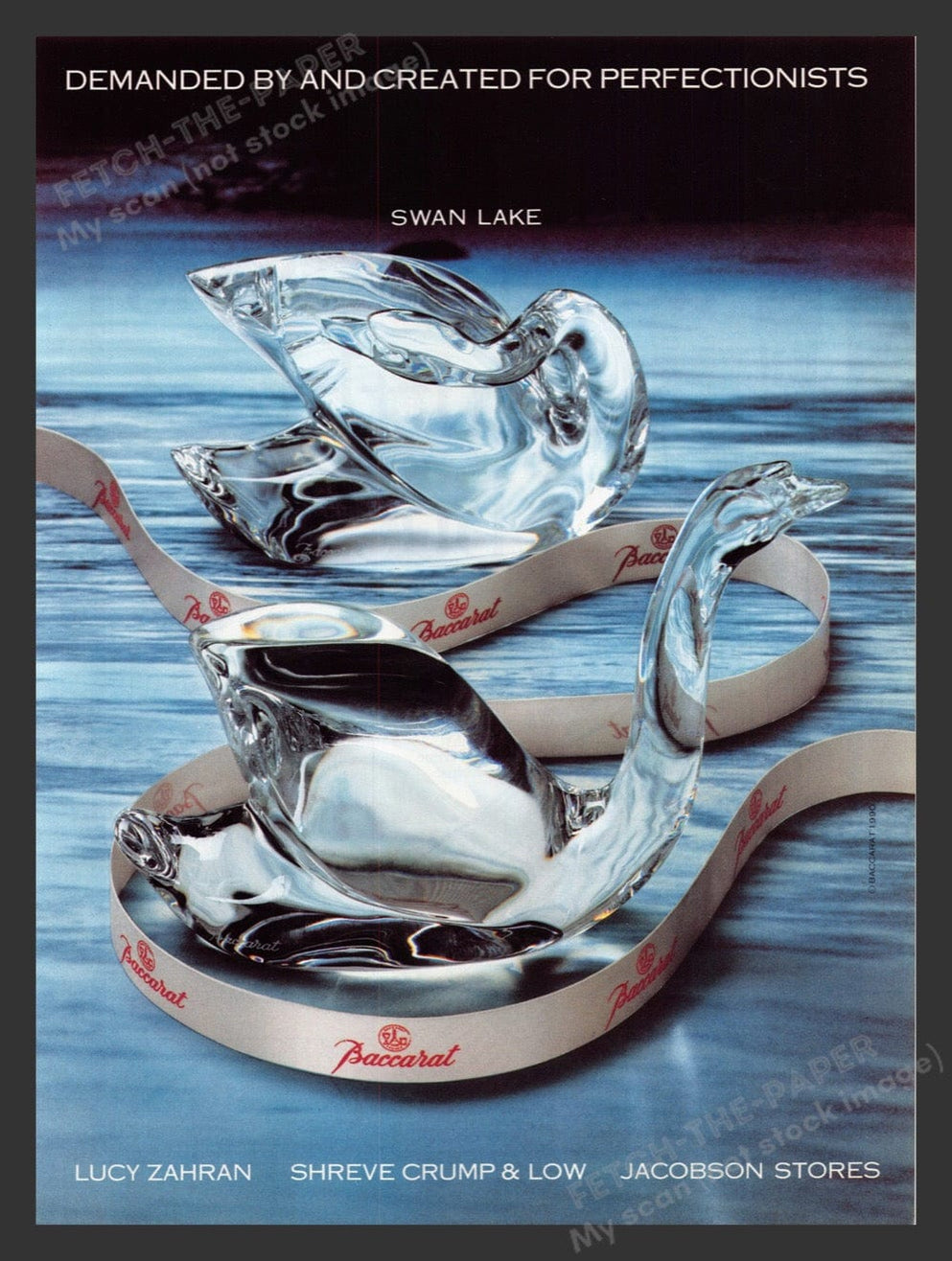 Baccarat Crystal Swan Lake 1990s Print Advertisement Ad 1990 — Fetch ...