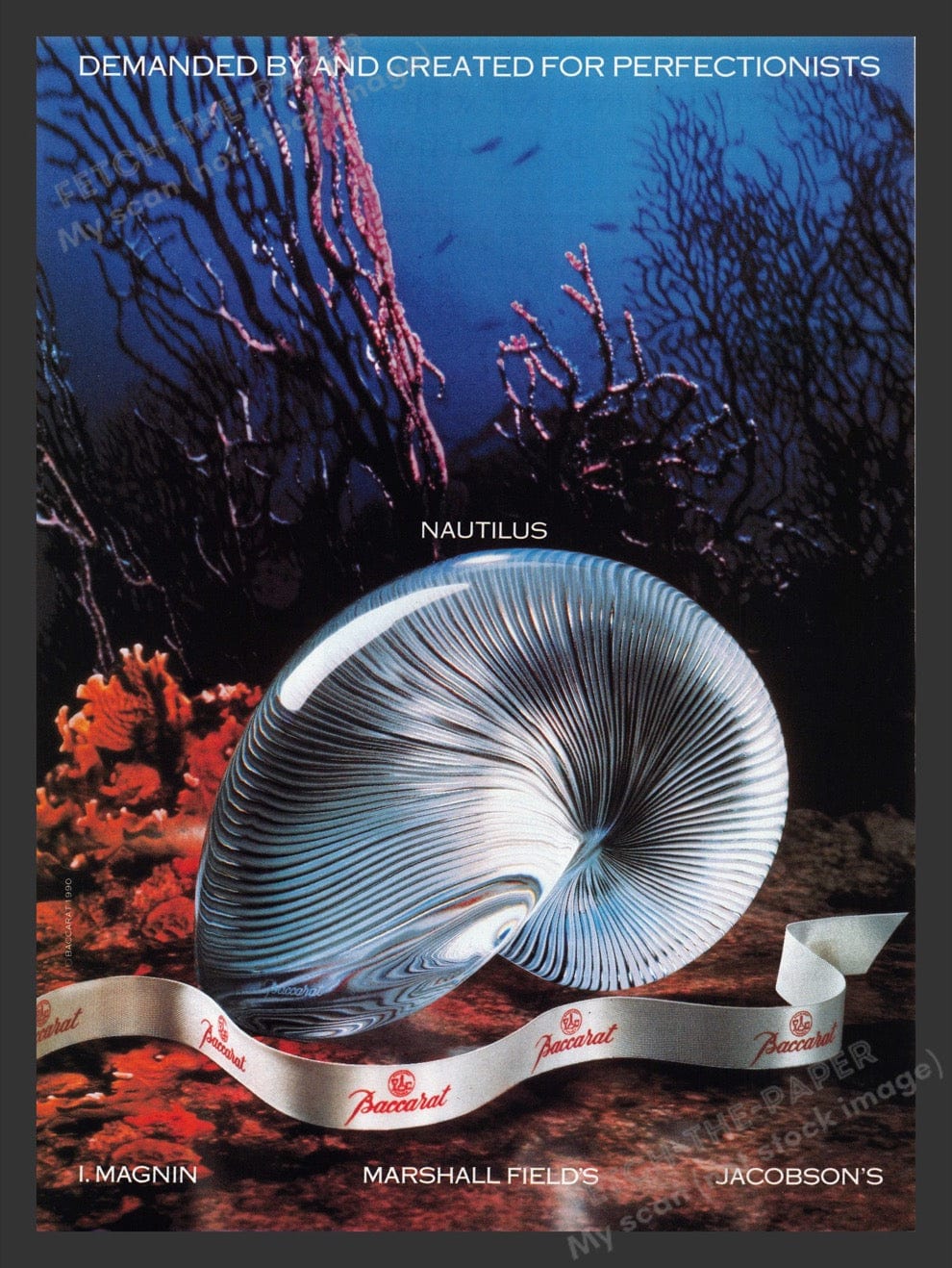 Baccarat "Nautilus" 1990s Print Advertisement Ad 1990 — Fetch-the-Paper