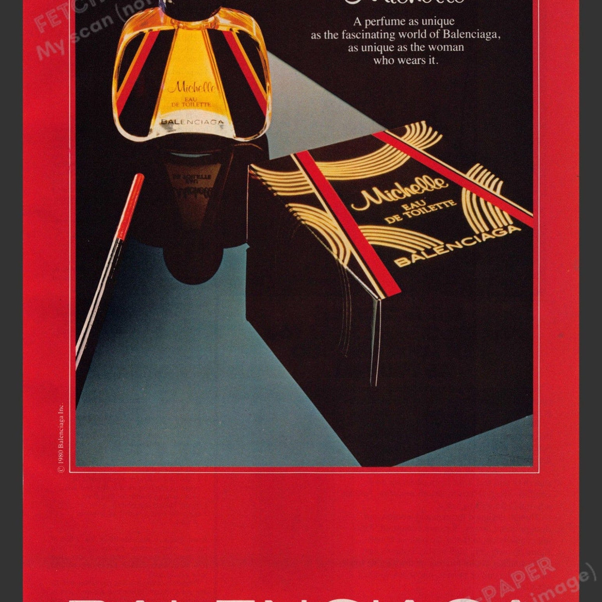 Balenciaga Paris Michelle 1980s Print Advertisement 1980 (See Descript ...