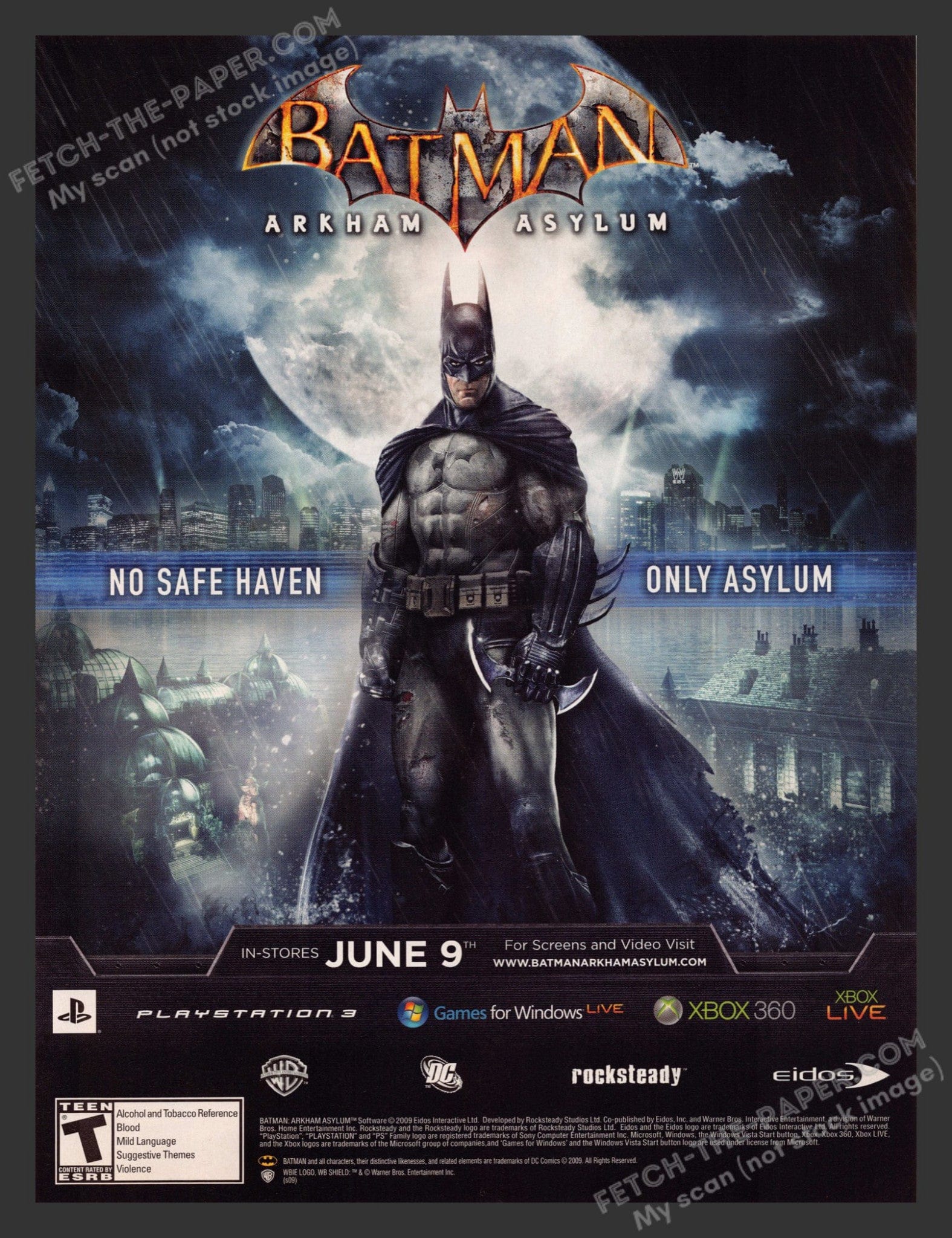 Original Batman: Arkham Asylum 2009 Print Ad - 8"x11" — Fetch-the-Paper