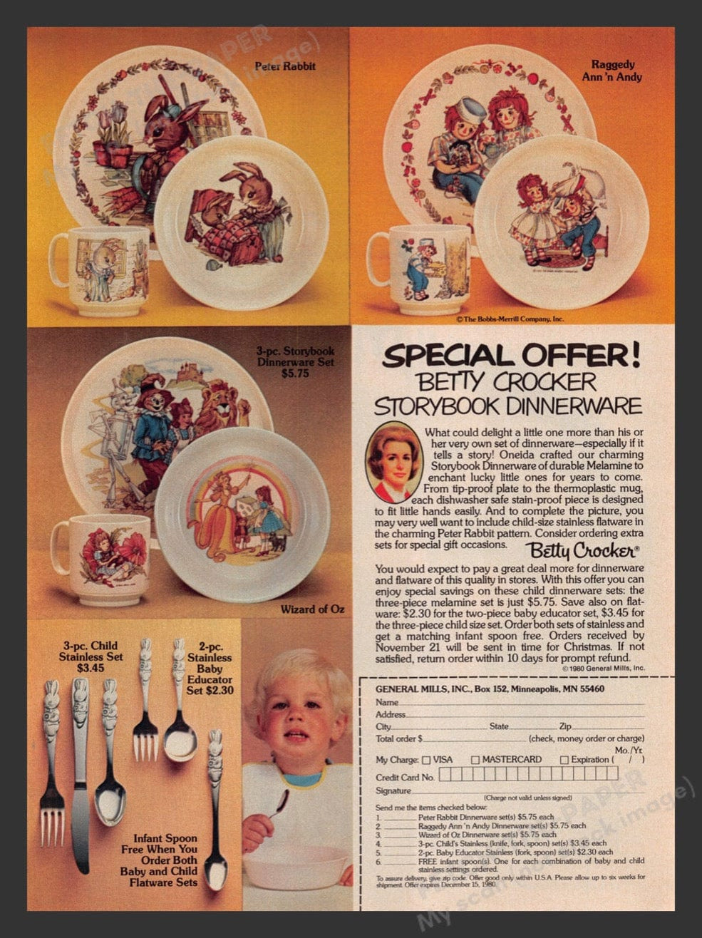 Betty Crocker Storybook Dinnerware Sets 1980s Print Ad — Fetch-the-Paper