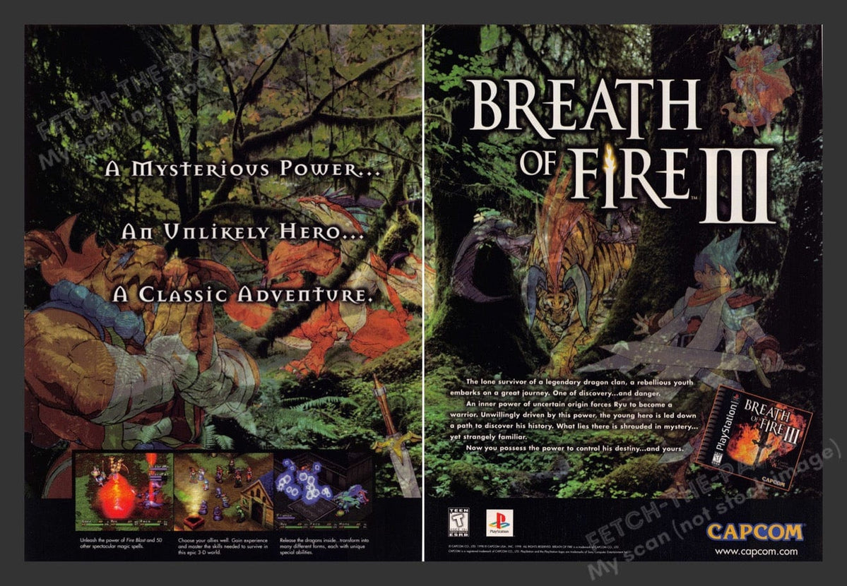 Breath of Fire III 1990s Video Game Print Advertisement (2 Pages) 1998 — Fetch-the-Paper