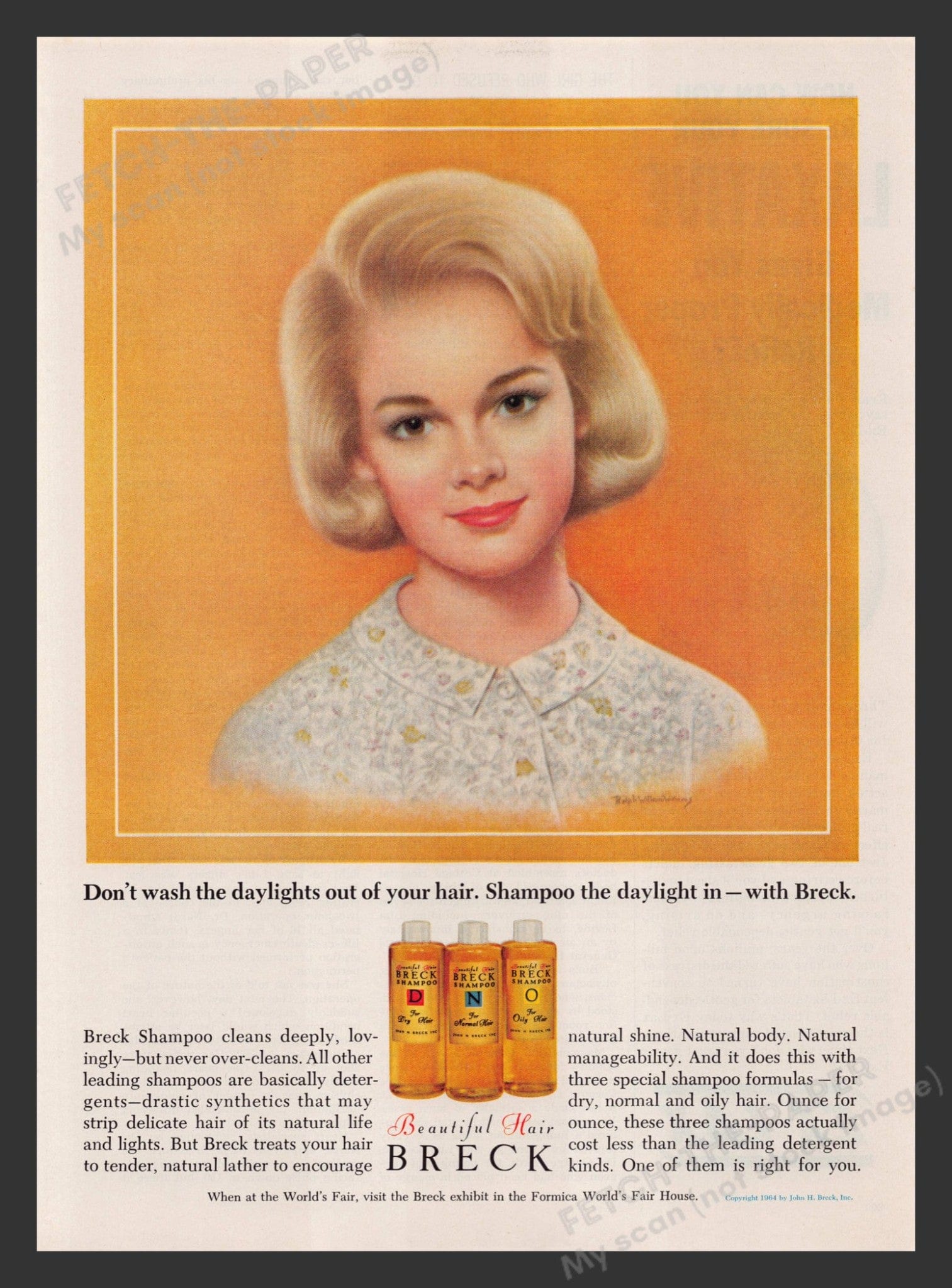 Breck 1960s Print Advertisement 1964 Shampoo Daylights Hair — Fetch-the ...