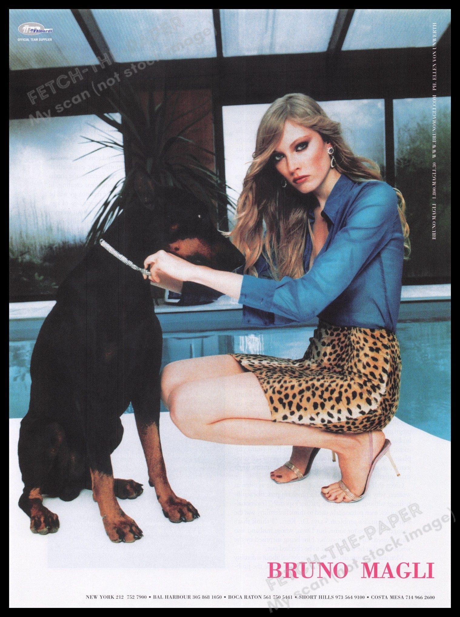 Bruno Magli 2000s Print Advertisement Ad 2000 Legs Pool Doberman Dog ...