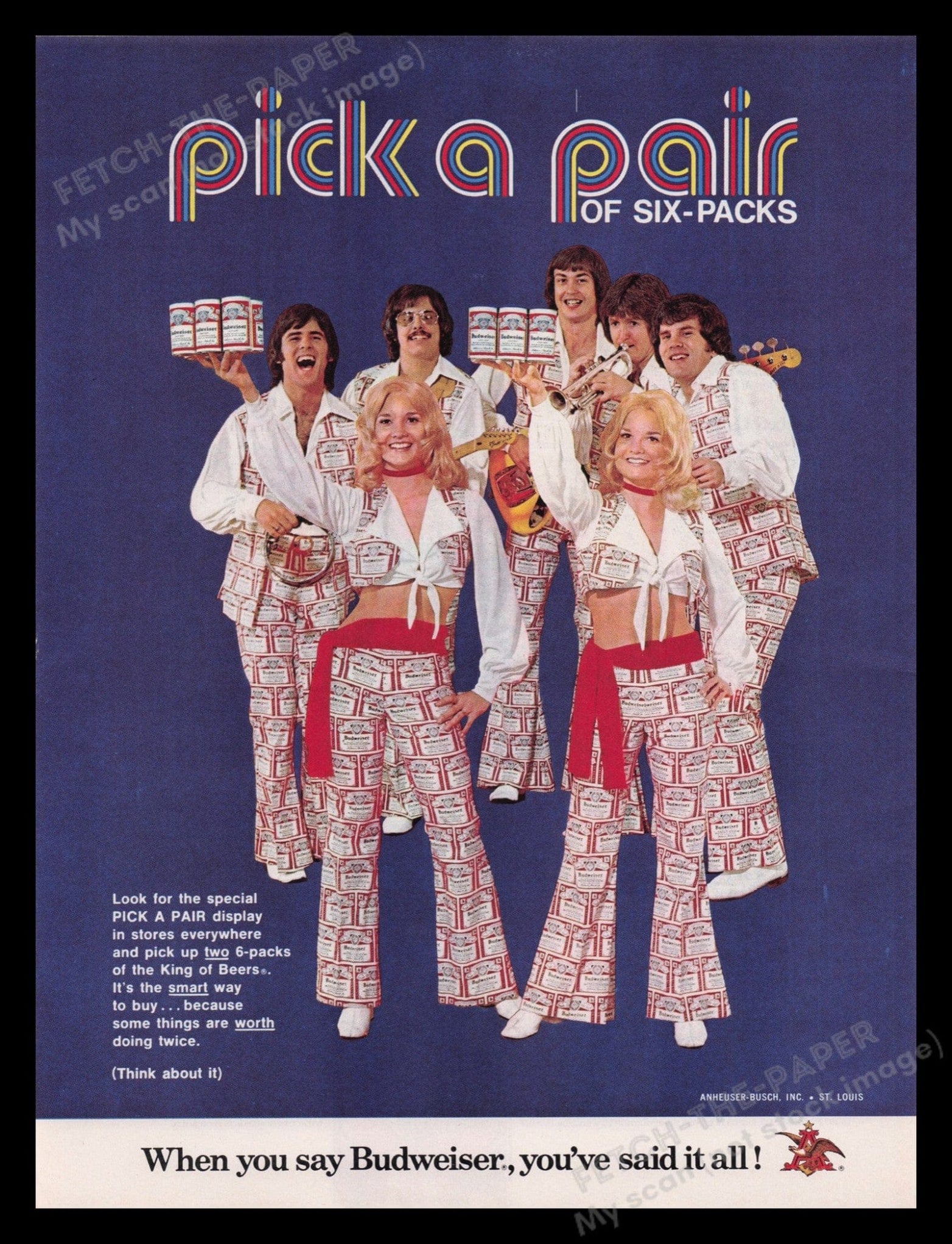 Original 1972 Budweiser Beer Print Ad - Pick a Pair Campaign — Fetch ...