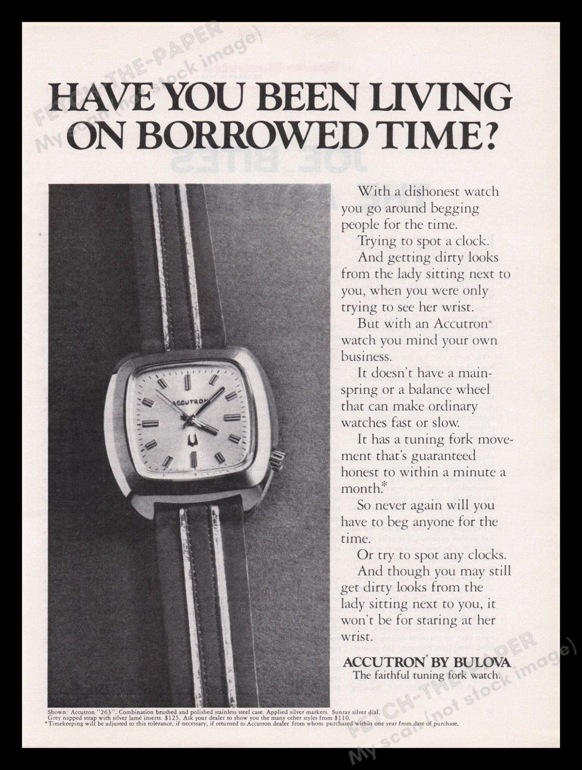Bulova Accutron Watch 1970s Print Advertisement Ad 1972 Model 263 ...