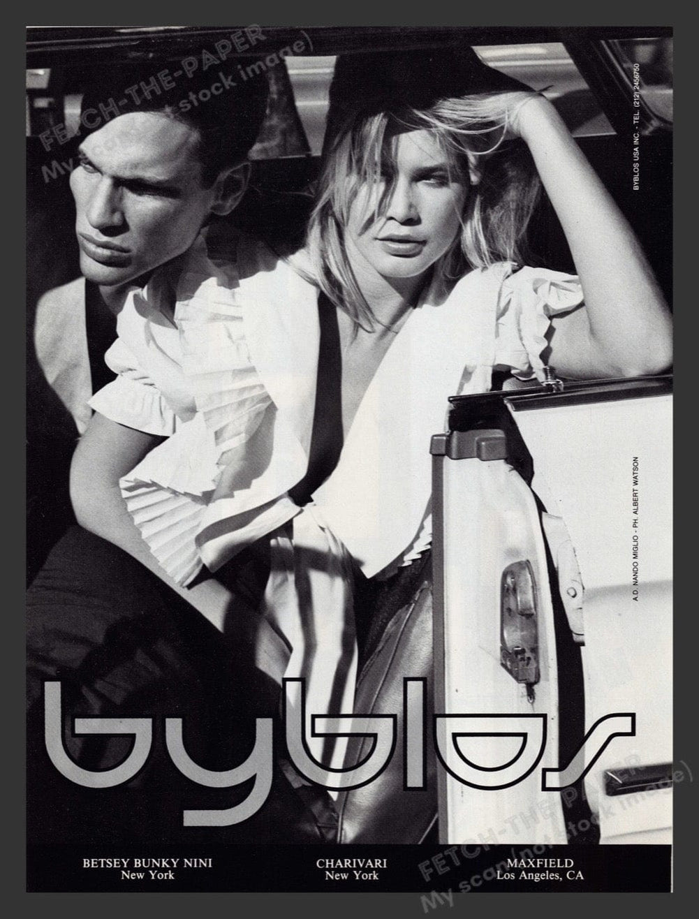 Byblos Clothing Claudia Schiffer 1990s Print Advertisement Ad 1990 — Fetch-the-Paper