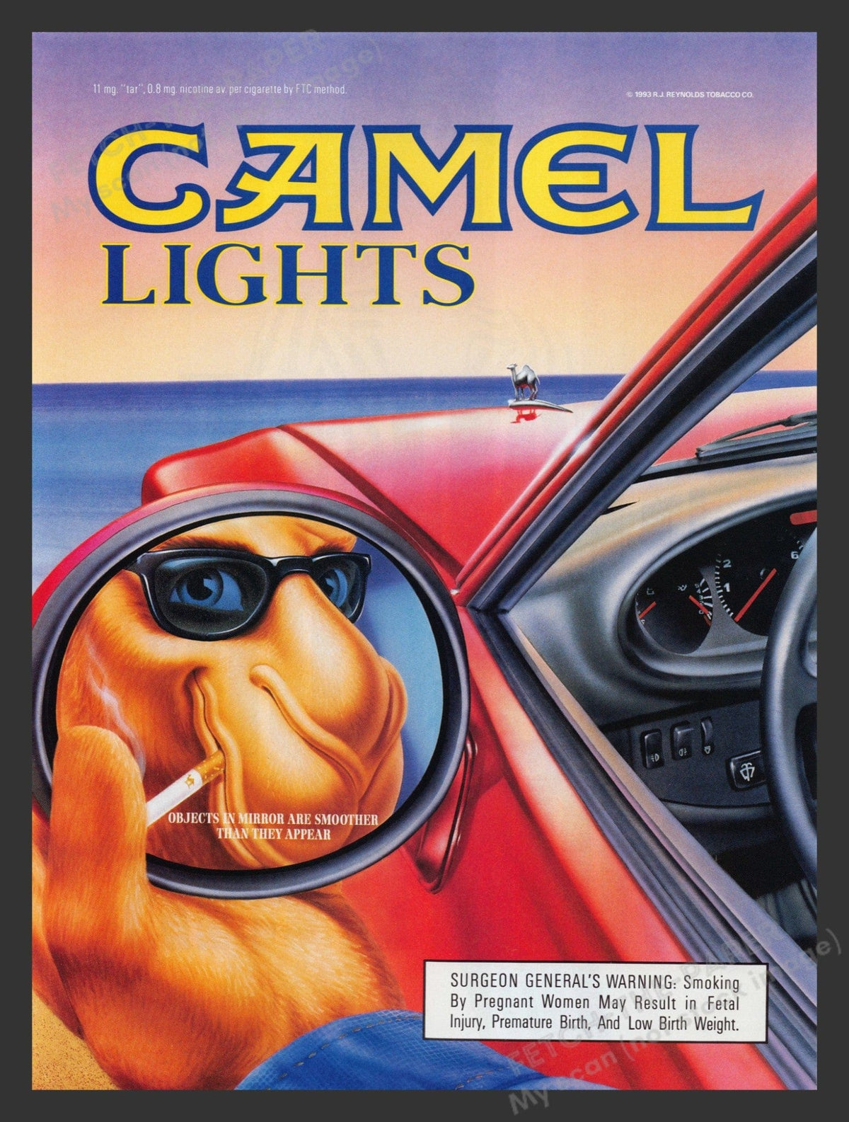 Camel Lights Cigarettes 1993 Joe Camel Vintage Ad Print — Fetch-the-Paper