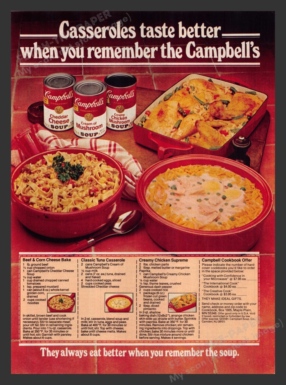 Campbell's Soup Casserole Recipes 1980s Print Advertisement Ad 1981 ...