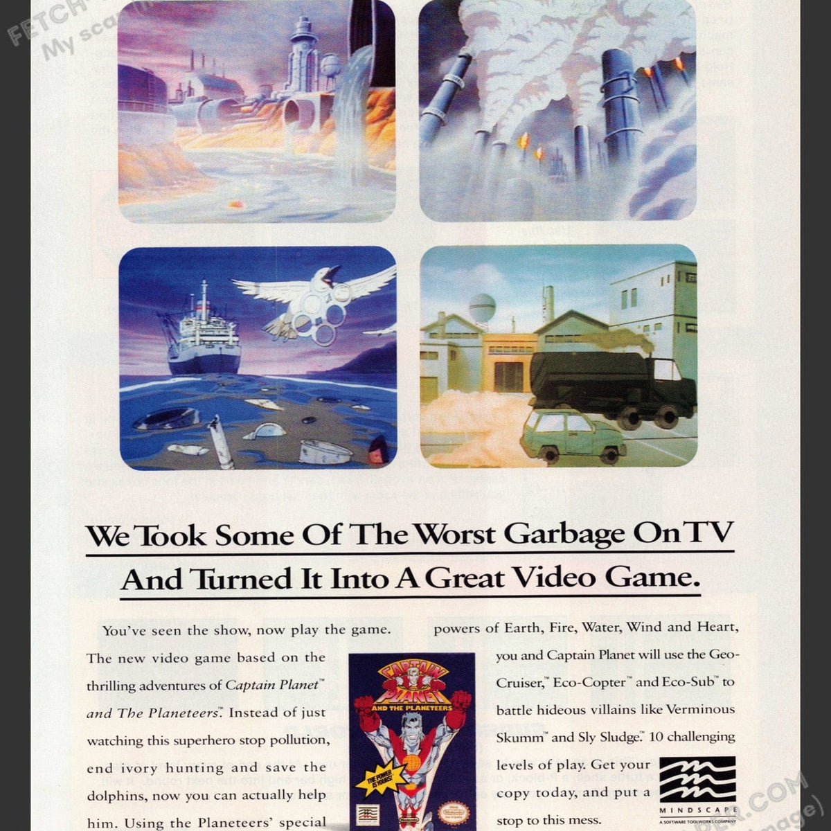 Captain Planet Video Game 1991 Print Ad - 1990s Nostalgia — Fetch-the-Paper