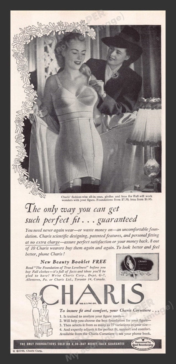 Charis Girdles Getting Dressed 1940s Print Advertisement Ad 1948 ...