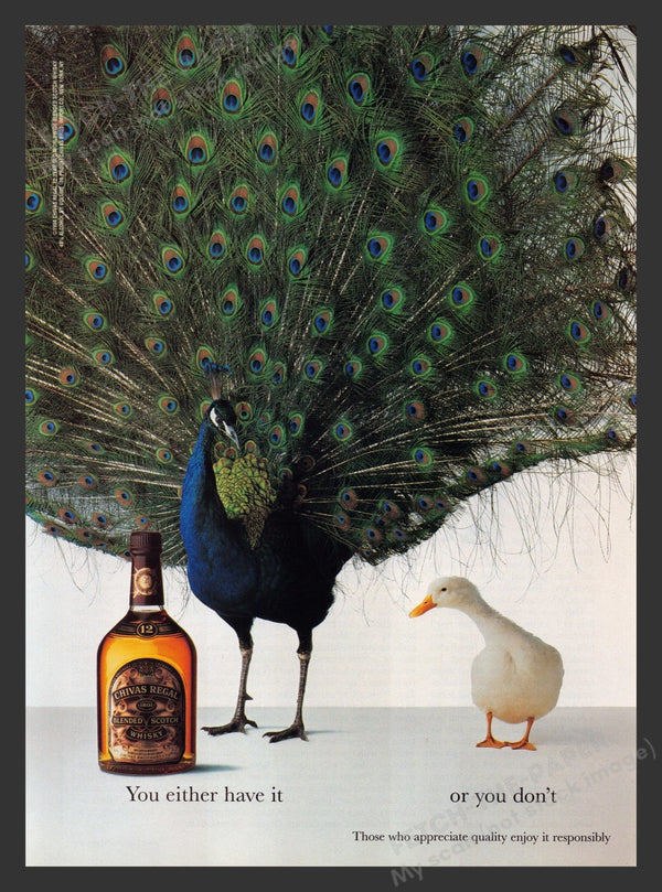 Chivas Regal 1990s Print Advertisement 1995 Peacock Duck Bird — Fetch ...