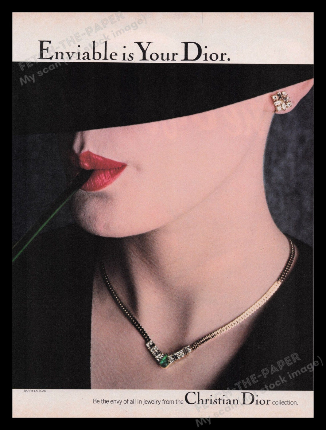 1980s Christian Dior Jewelry Ad - Vintage Red Lips & Elegance — Fetch ...