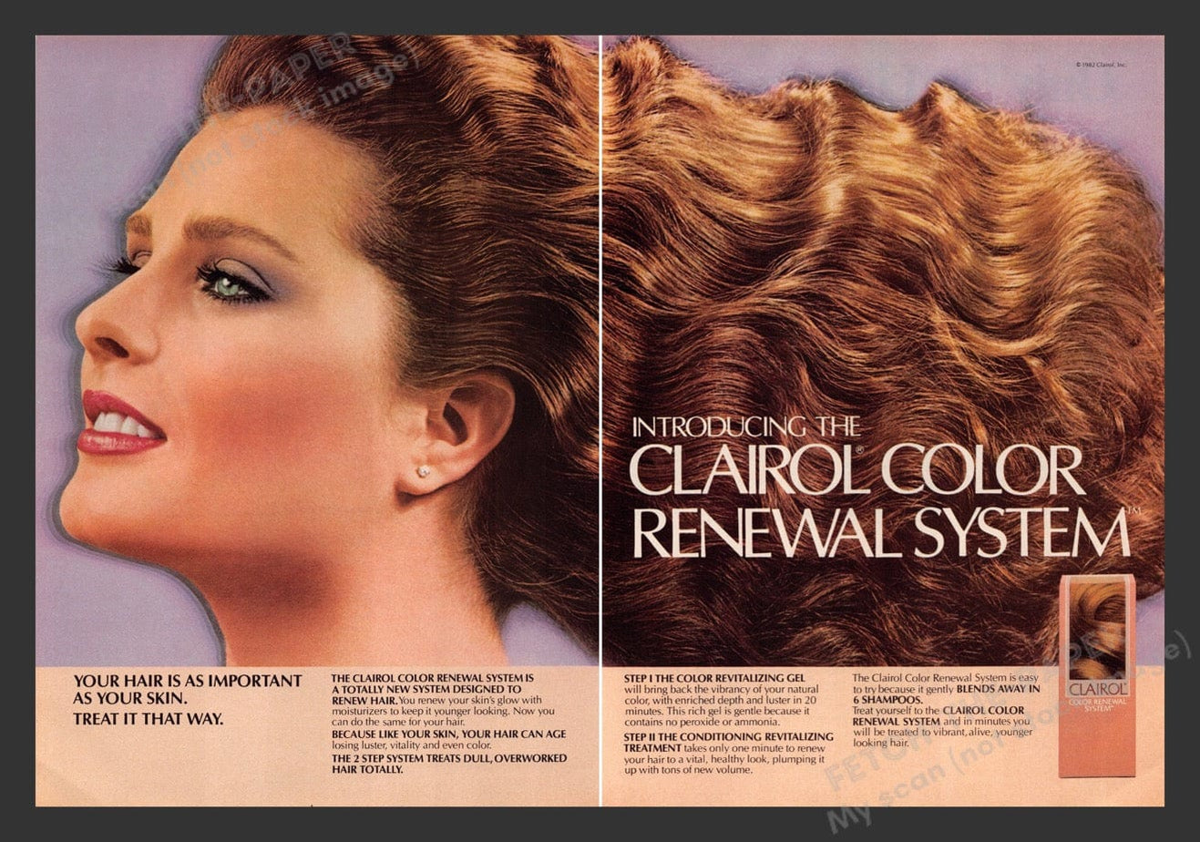 Clairol Color Renewal System 1980s Print Advertisement (2 Pages) 1983 ...