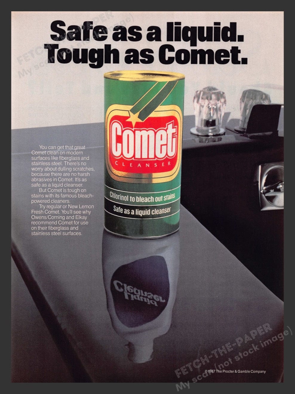 Comet Chlorinol Cleaner 1988 Vintage Print Ad - Safe & Effective ...