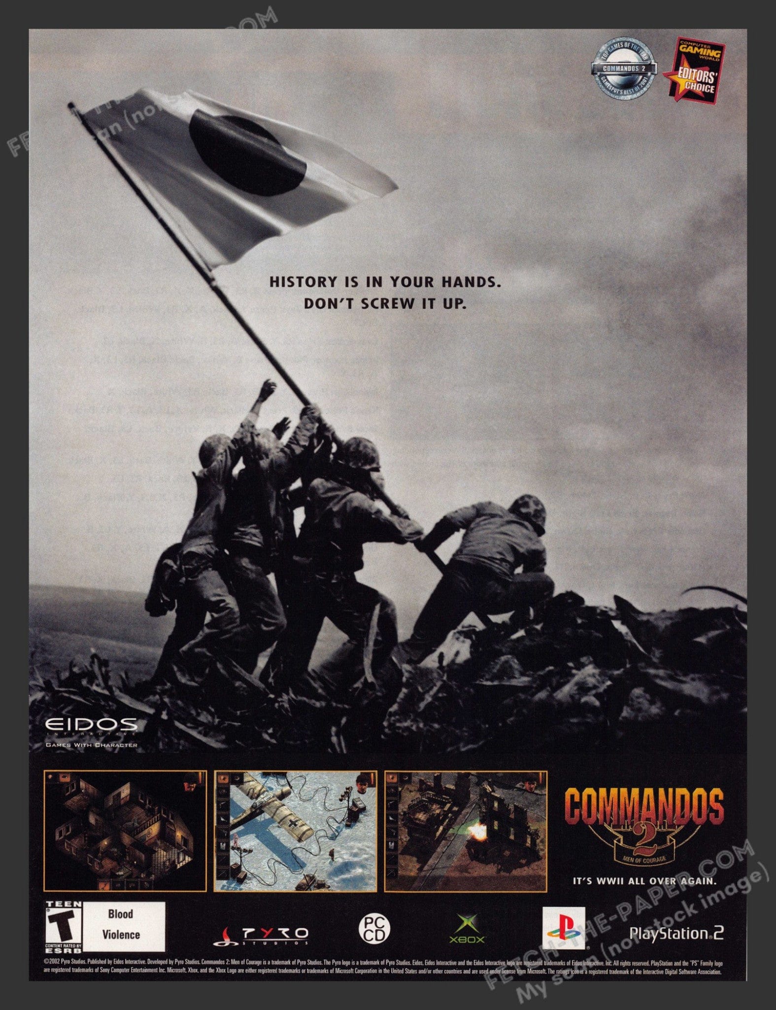 Commandos 2 2000s Video Game Print Advertisement 2002 — Fetch-the-Paper