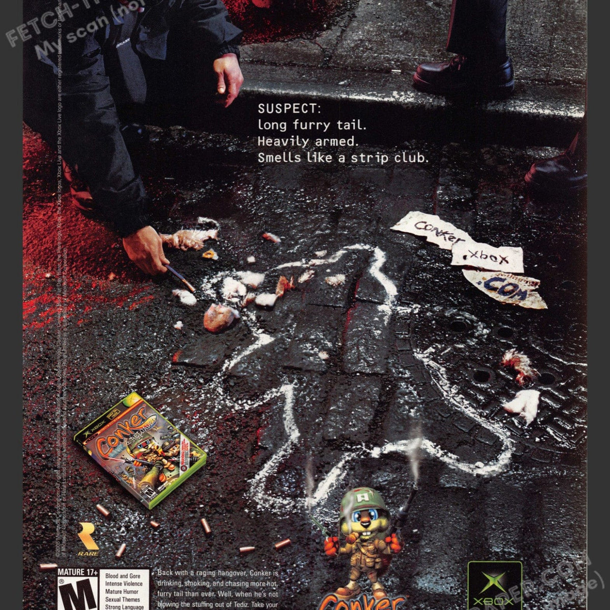 Conker: Live and Reloaded 2005 Print Ad - Xbox Crime Scene Theme ...