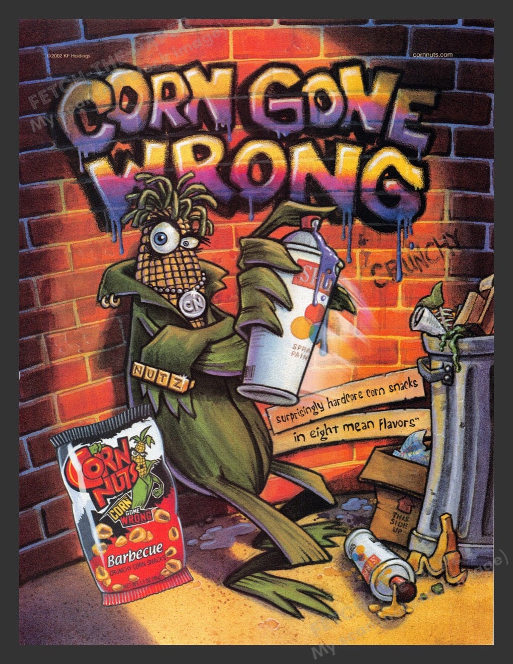 Corn Nuts "Corn Gone Wrong" Tagging 2000s Print Advertisement Ad 2002 — Fetch-the-Paper