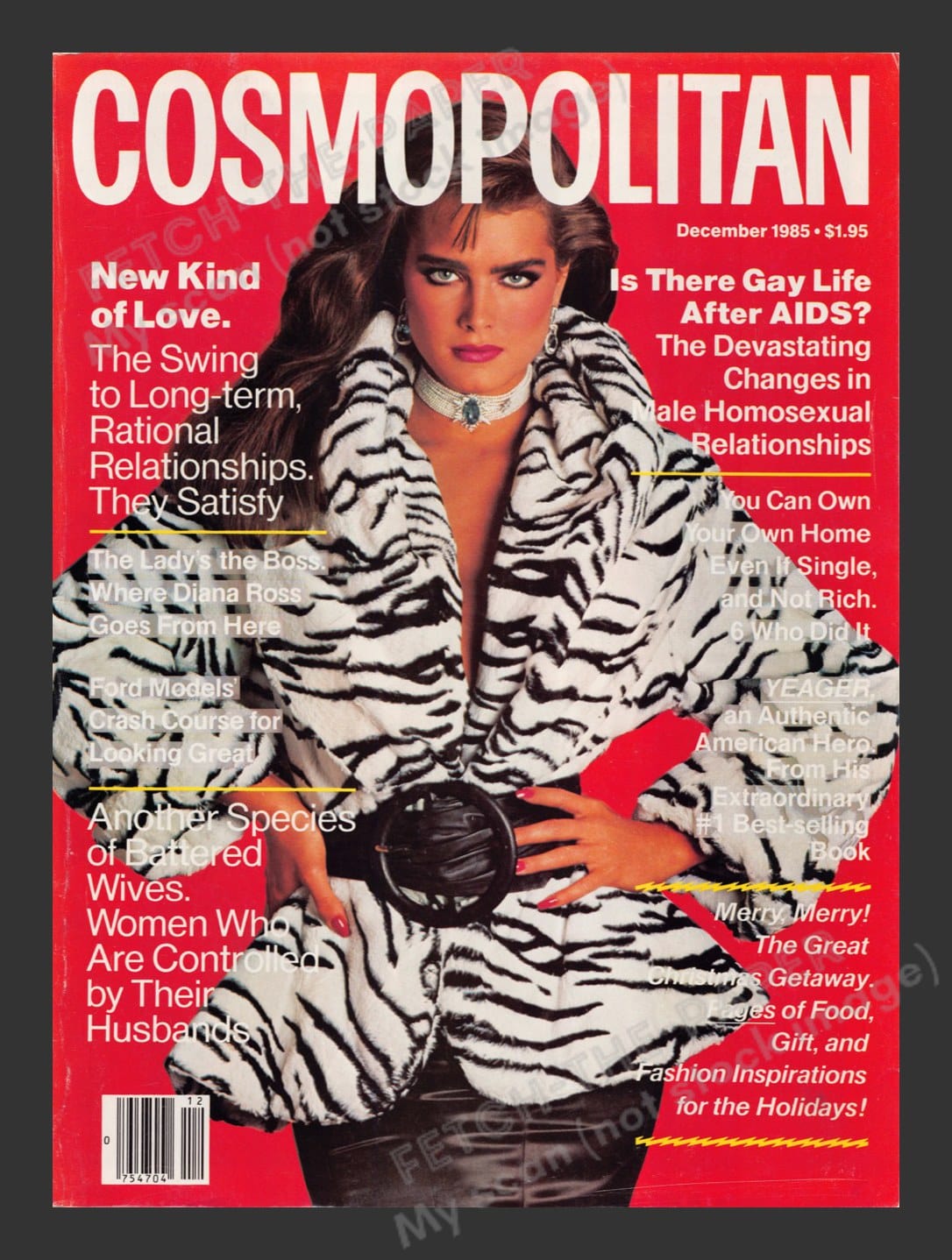 Cosmopolitan Magazine (Cover Only) December 1985 Brooke Shields 1980s ...