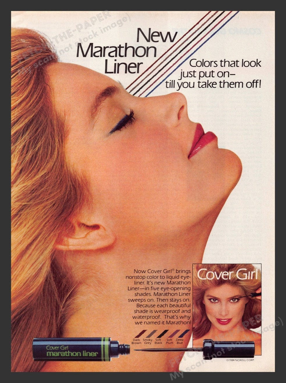 Cover Girl 1980s Print Advertisement Ad 1984 Marathon Liner Face Cosme ...