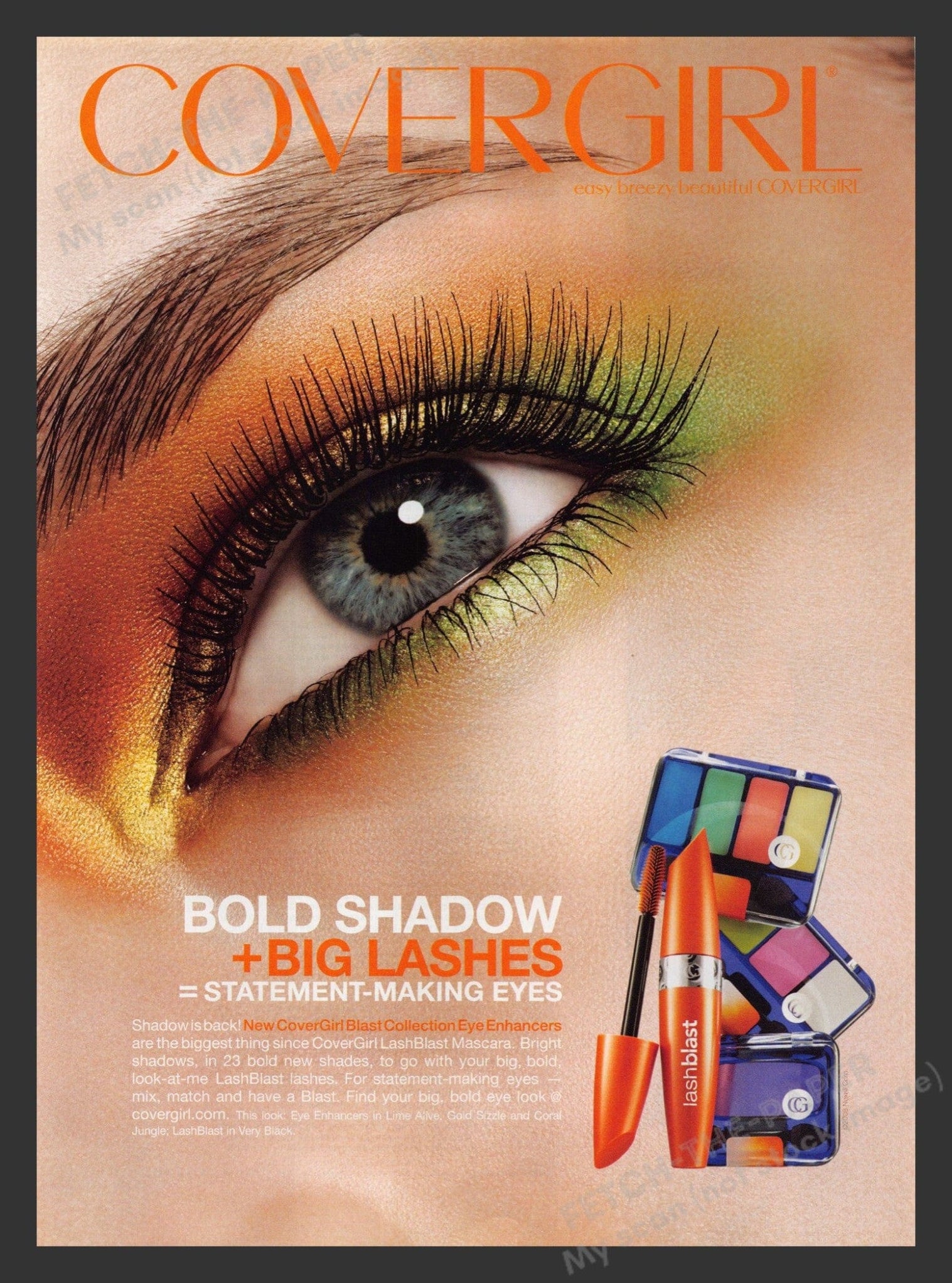 Cover Girl 2008 Ad: Bold Shadows & LashBlast Mascara — Fetch-the-Paper