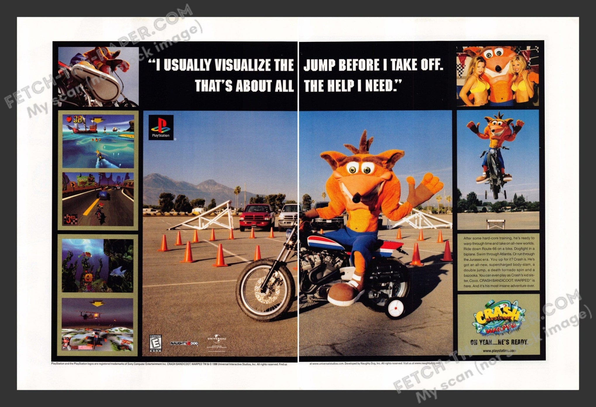 Crash Bandicoot: Warped Video Game 1990s Print Ad — Fetch-the-Paper