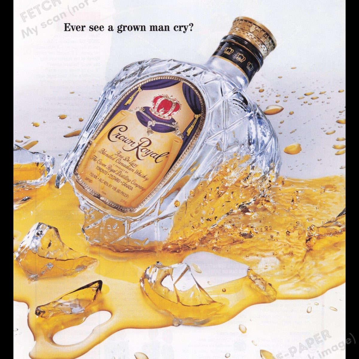 Crown Royal Whisky 2000s Print Advertisement Ad 2003 Broken Bottle ...