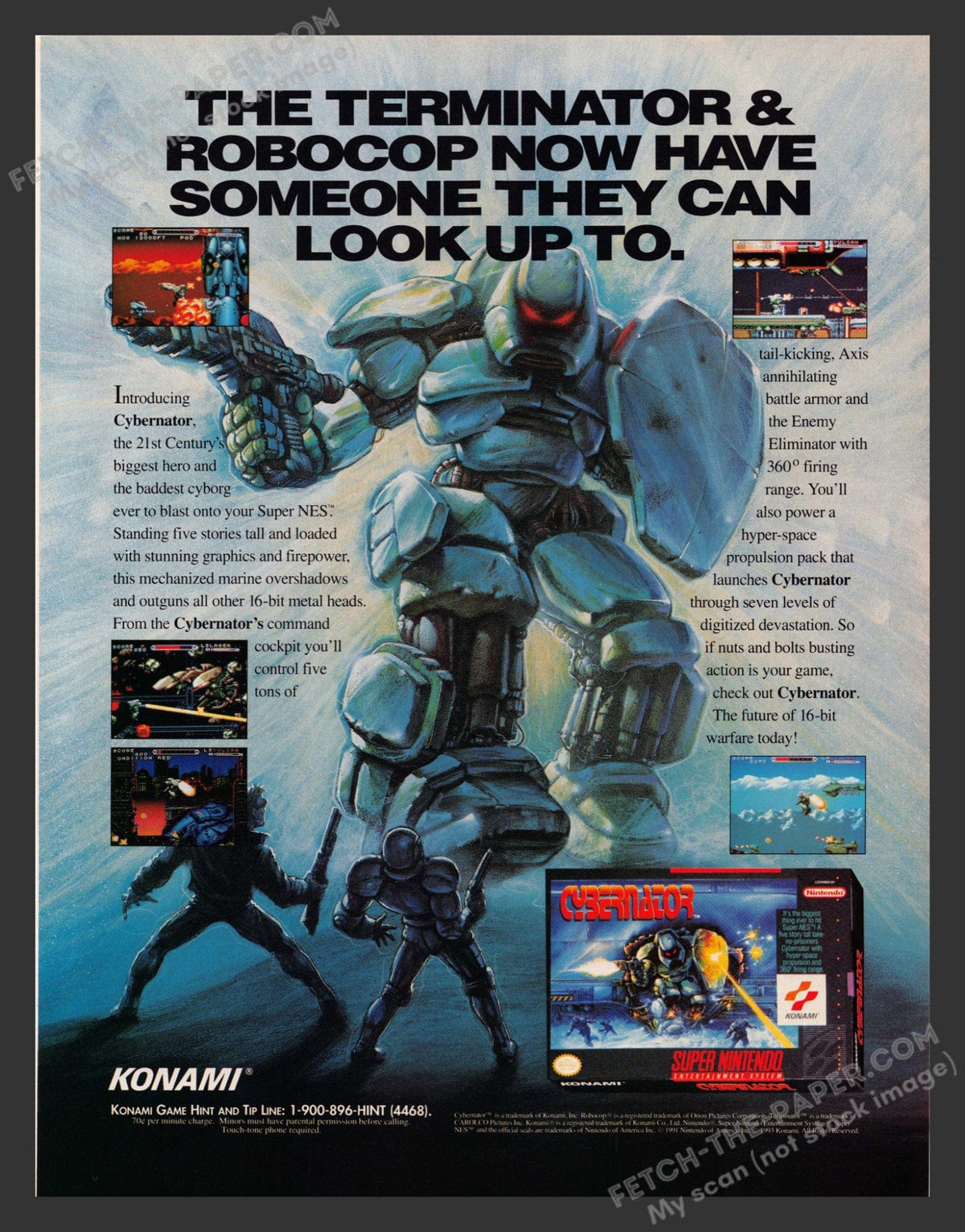 Cybernator 1993 Print Ad - 1990s Super NES Video Game Memorabilia ...