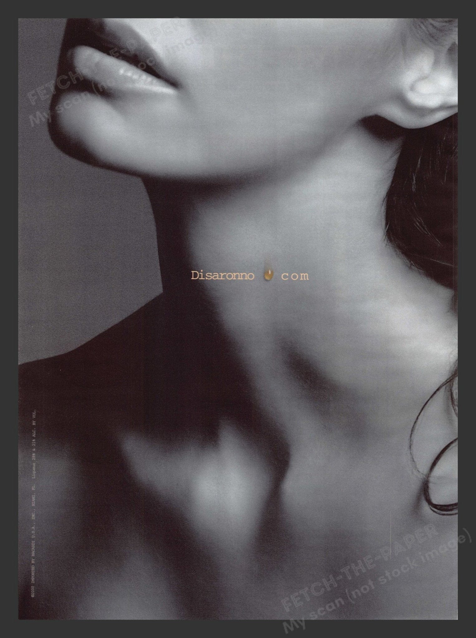 Disaronno Sexy Lady's Neck 2000 Vintage Print Ad — Fetch-the-Paper