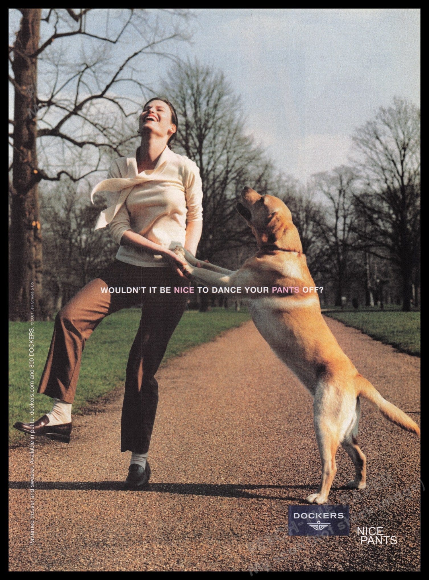 Dockers Clothing 2000s Print Advertisement Ad 2000 Yellow Lab Dog ...