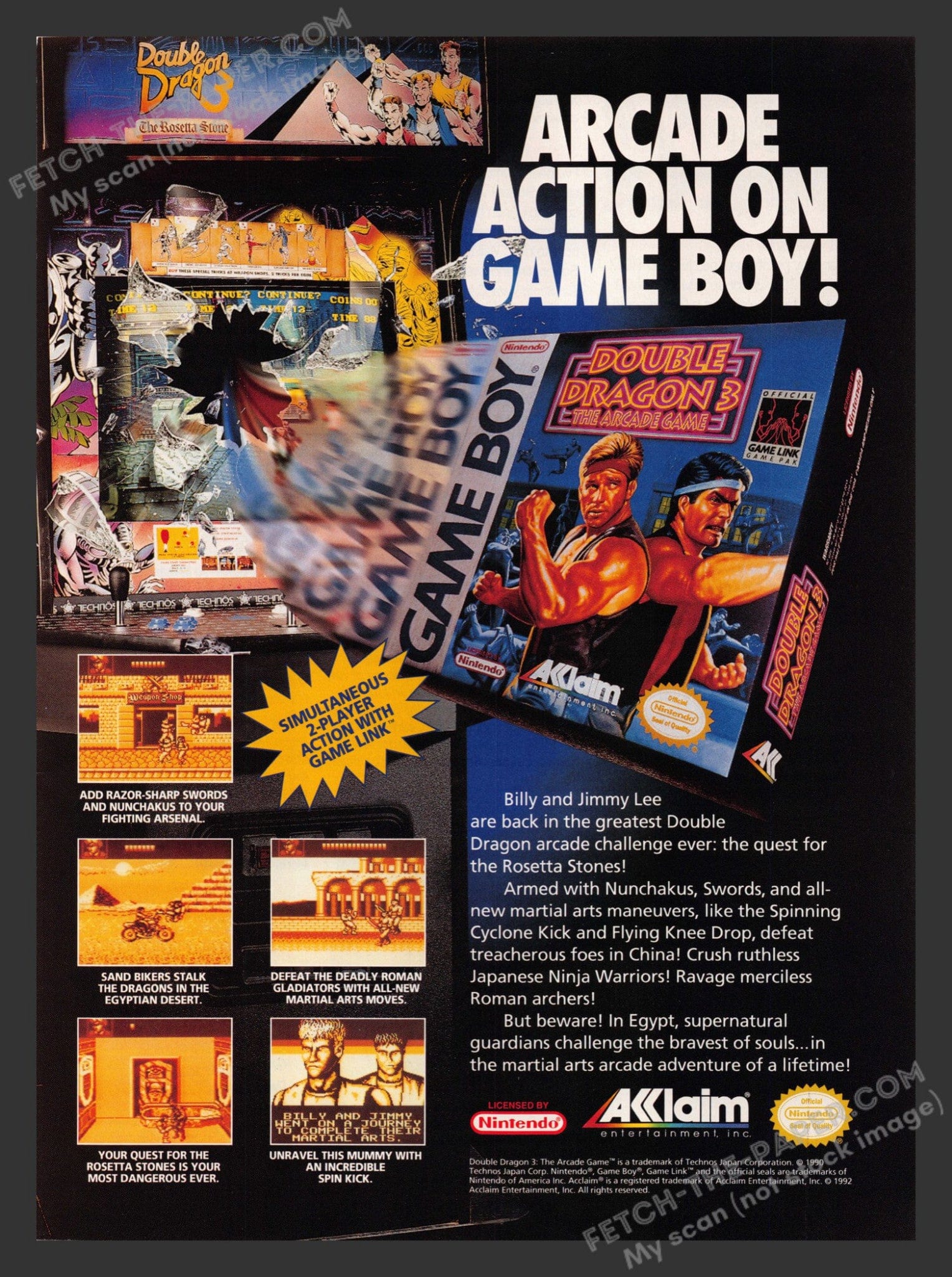 Double Dragon 3: The Arcade Game Video Game 1990s Print Advertisement ...