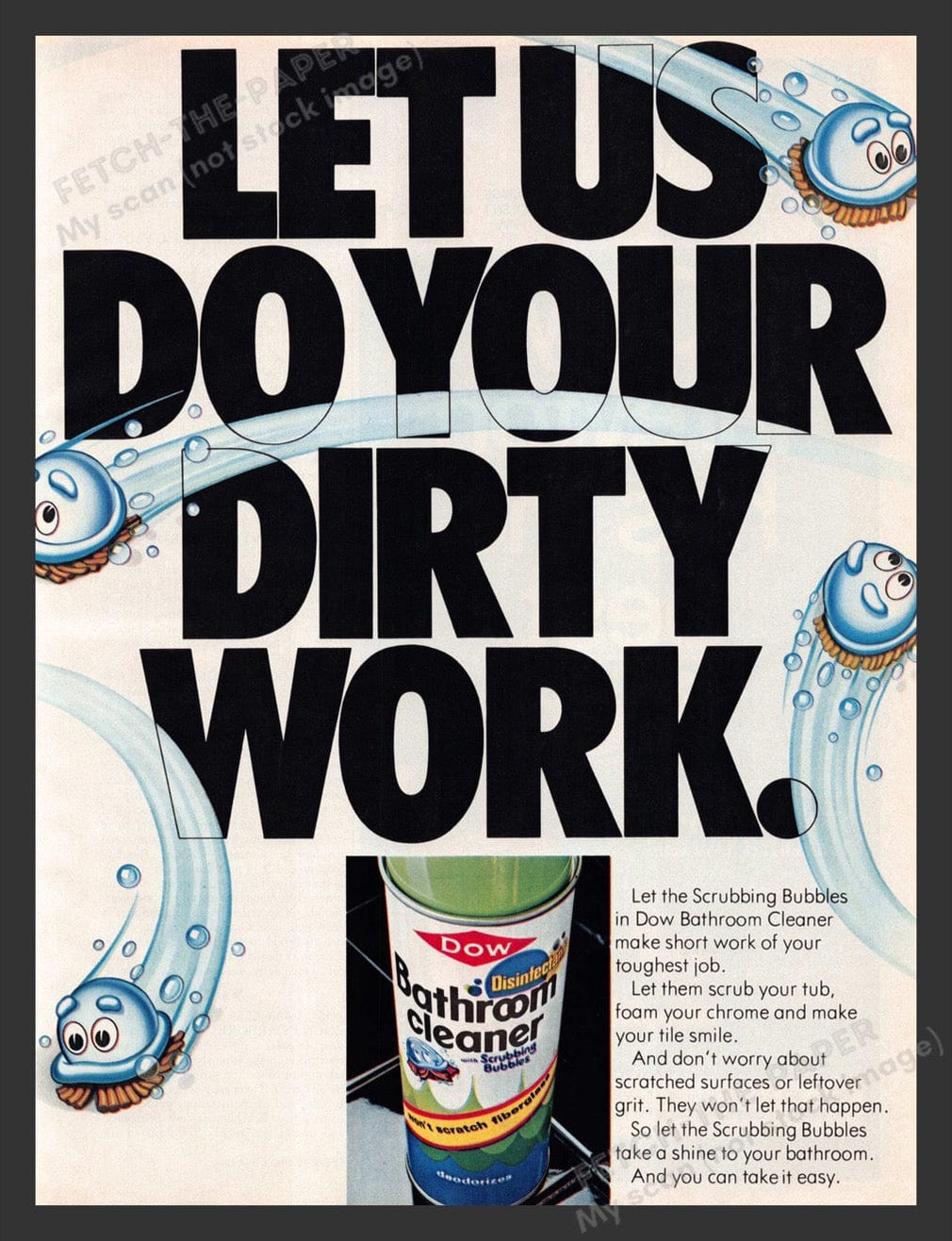 Dow Bathroom Cleaner Disinfectant Bubbles 1980s Print Advertisement Ad ...