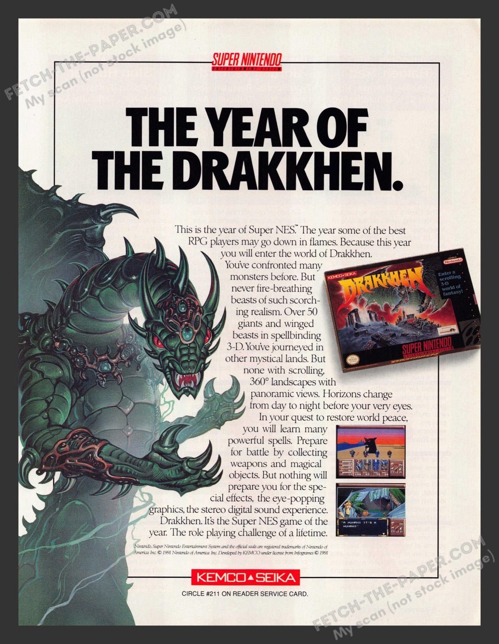 Drakkhen Video Game 1990s Print Advertisement 1991 — Fetch-the-Paper