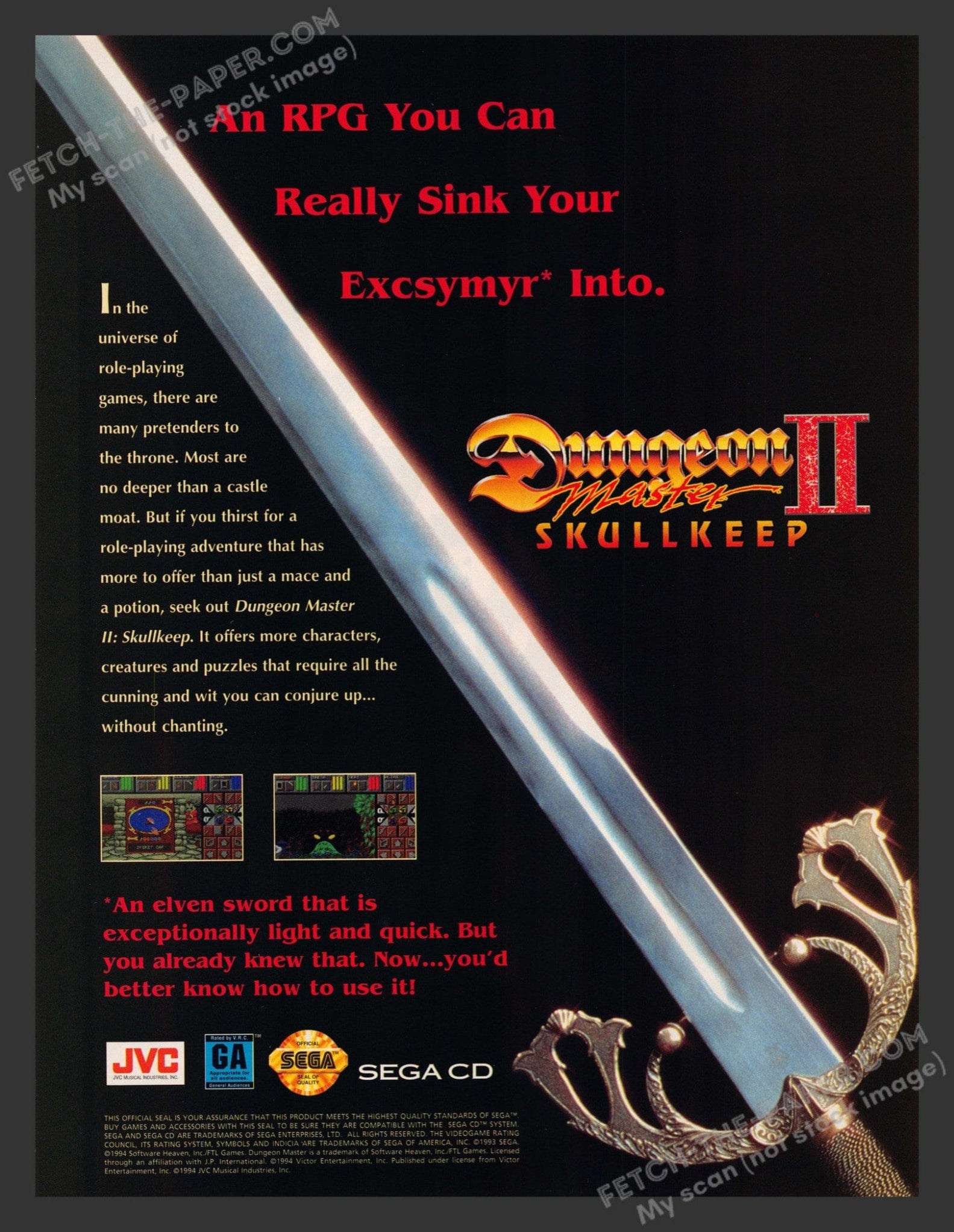 Dungeon Master II: Skullkeep Video Game 1990s Print Advertisement 1994 — Fetch-the-Paper