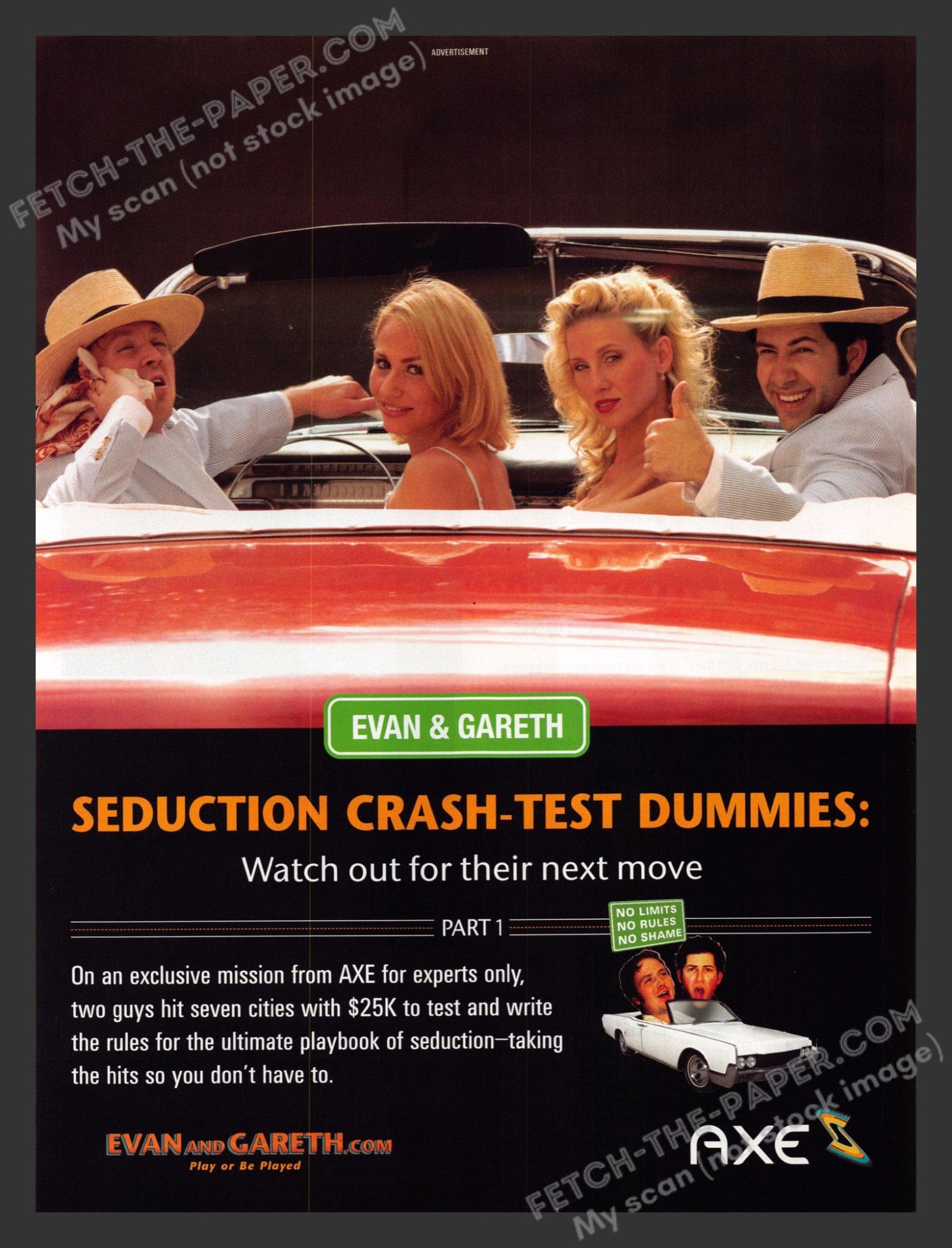 Evan & Gareth & Axe Body Spray 2000s Print Ad — Fetch-the-Paper