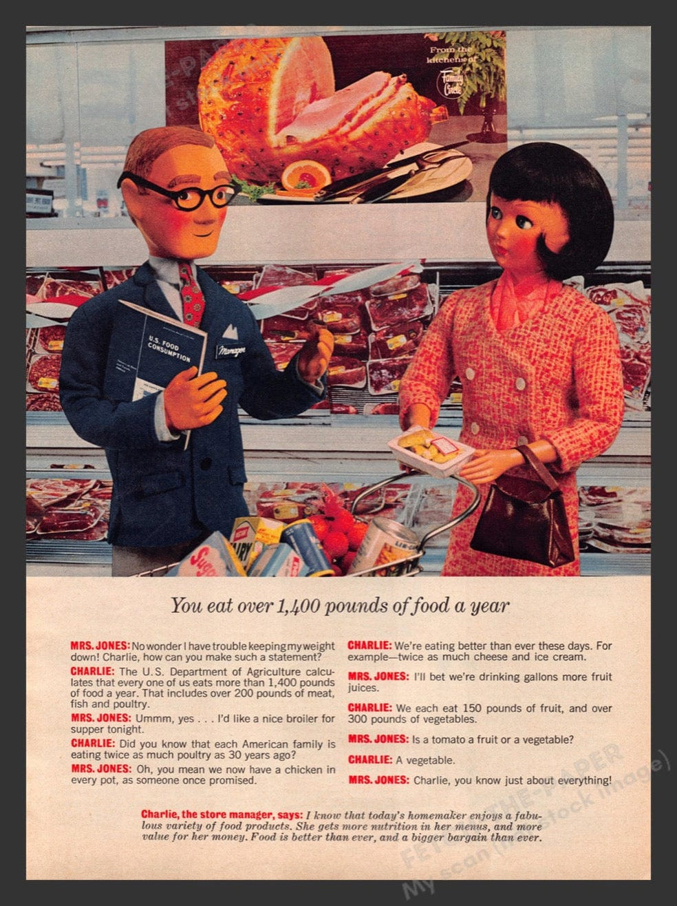 Vintage 1966 Family Circle Ad - Mrs. Jones & Charlie Market — Fetch-the ...