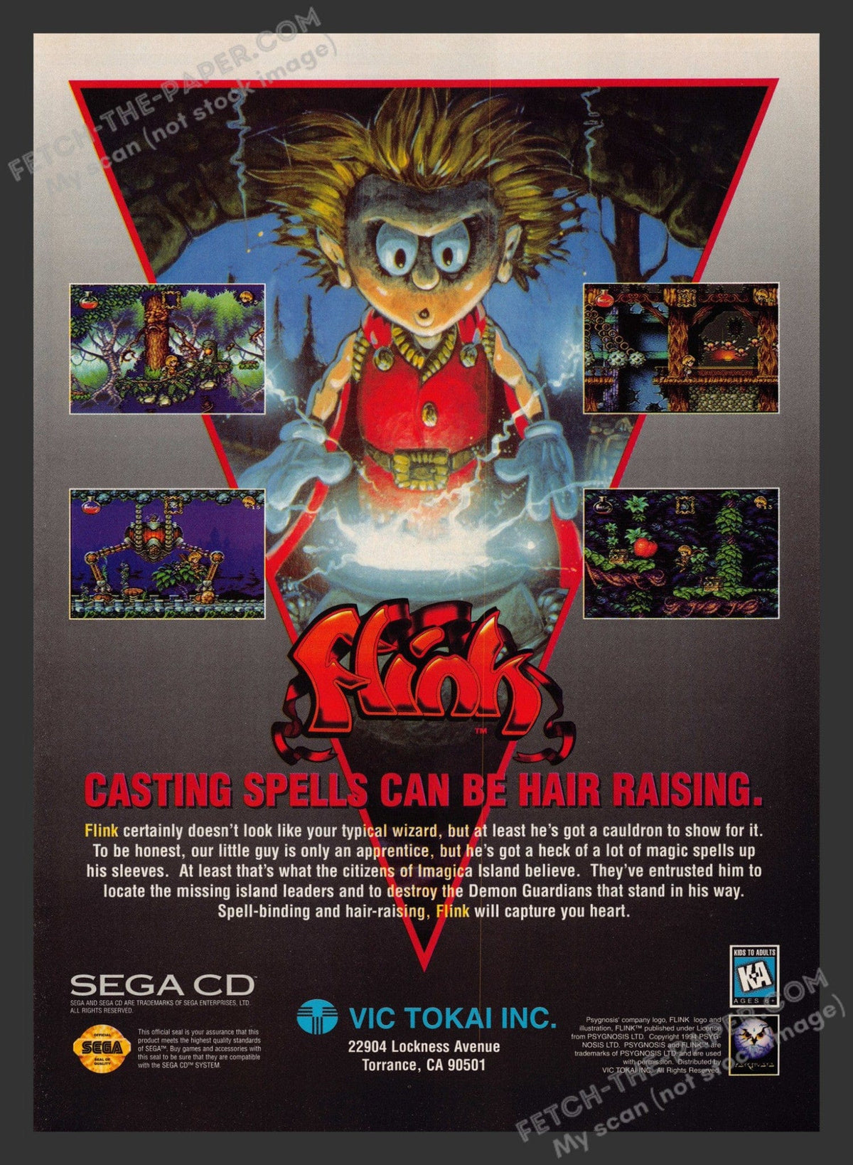 Flink Video Game 1990s Print Advertisement 1994 — Fetch-the-Paper