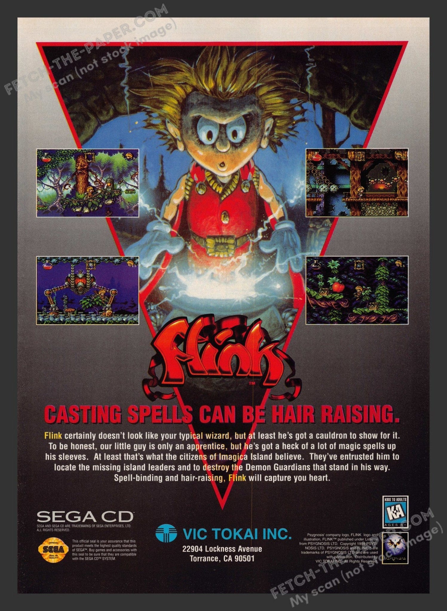 Flink Video Game 1990s Print Advertisement 1994 — Fetch-the-Paper