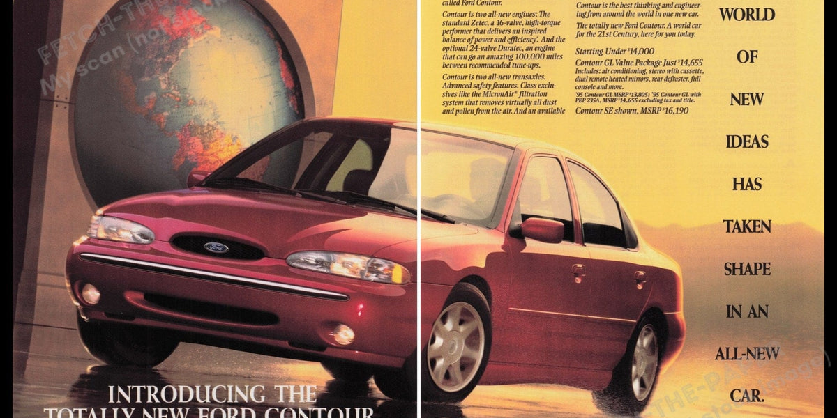 1995 Ford Contour Print Ad - Original 2-Page Spread, 8"x11" — Fetch-the ...