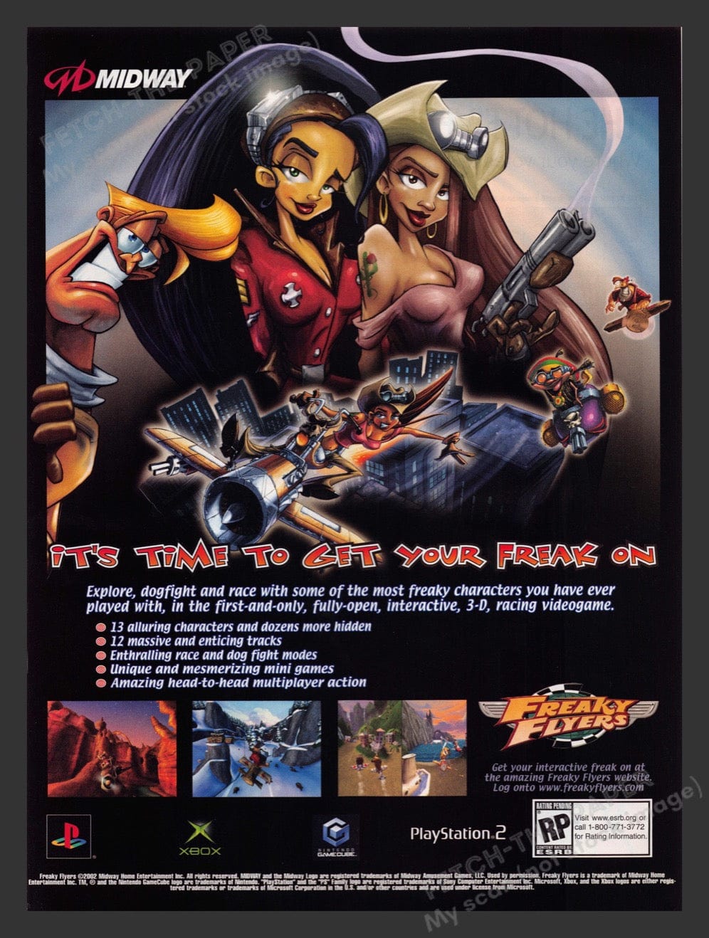 Freaky Flyers 2000s Video Game Print Advertisement 2003 — Fetch-the-Paper