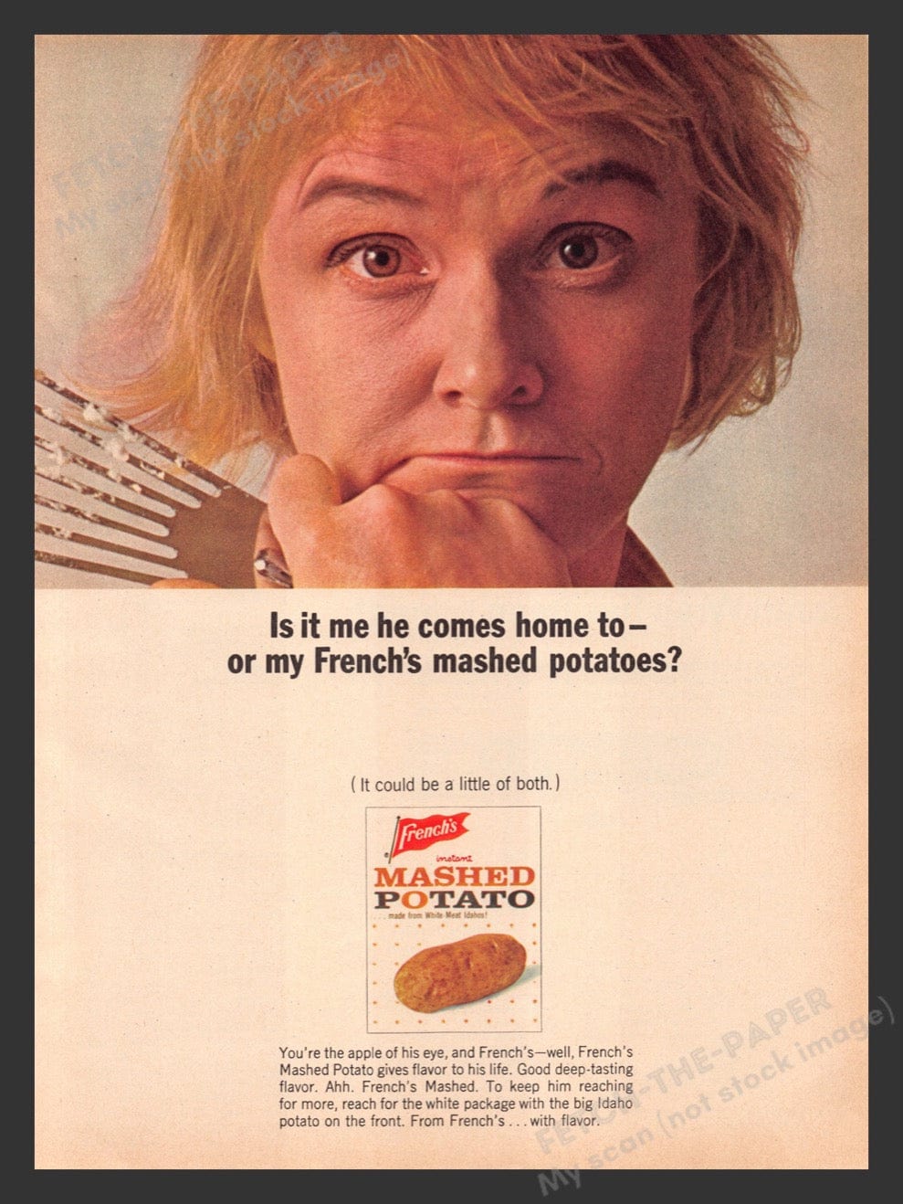 French's Instant Mashed Potatoes 1965 Vintage Print Ad — Fetch-the-Paper
