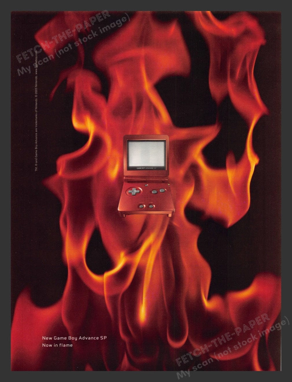 Game Boy Advance SP FLAME Red 2003 Print Ad Retro Gaming — Fetch-the-Paper