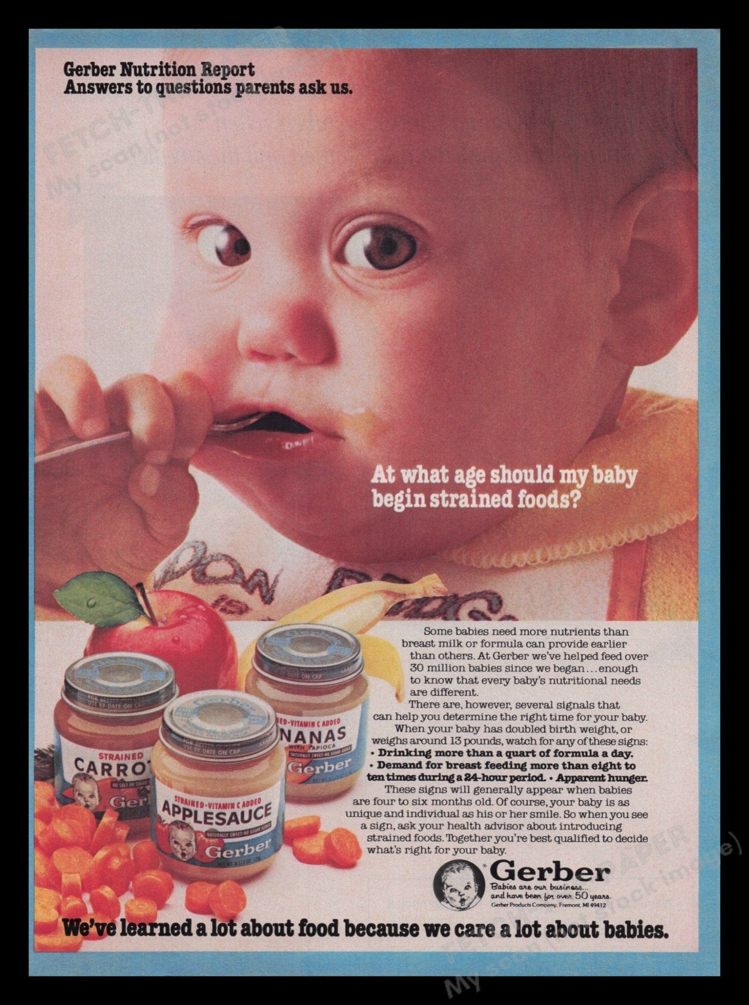 Gerber Baby Food 1980s Print Advertisement Ad 1982 Strained Foods ...