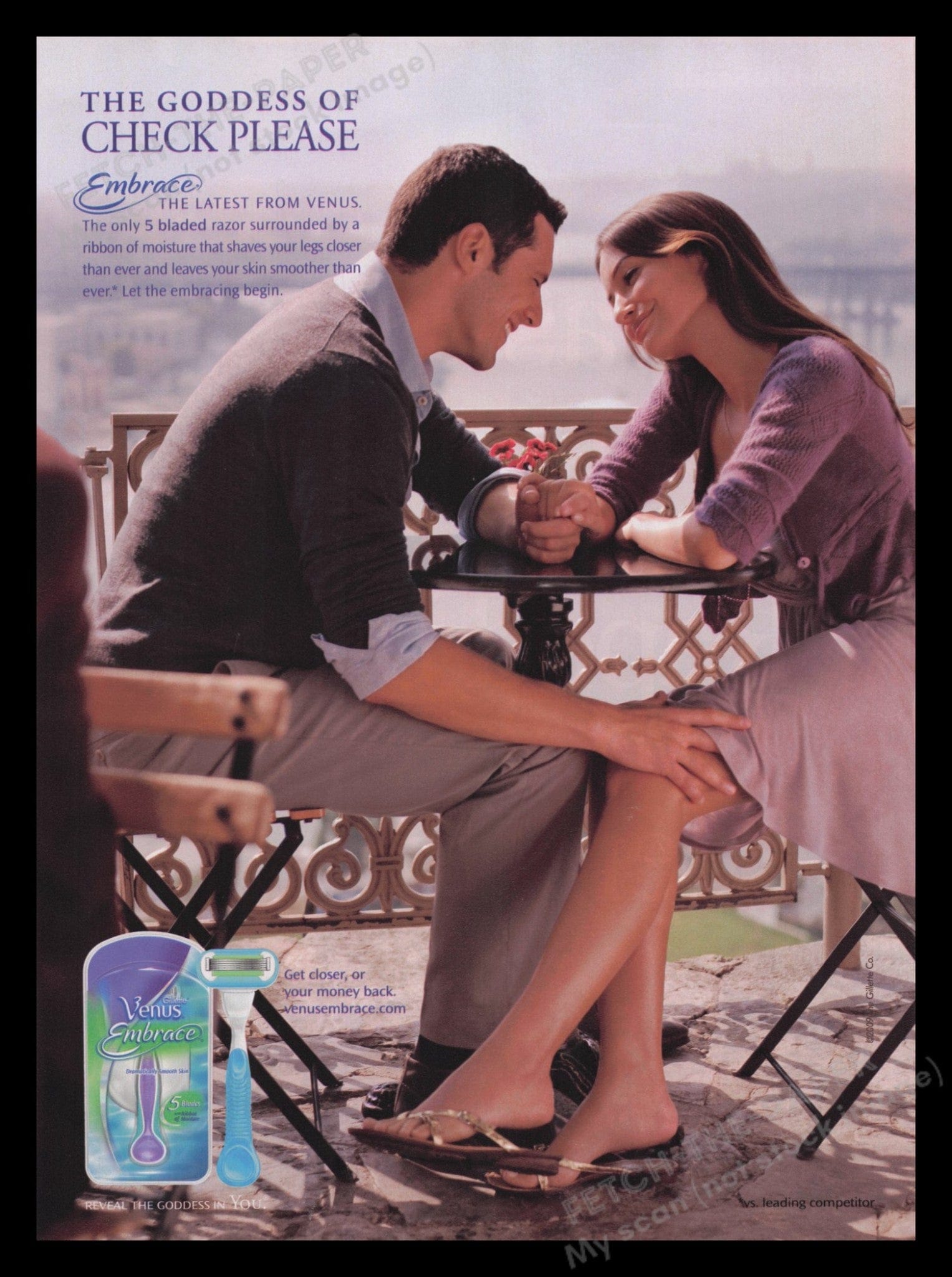 Gillette 2000s Print Advertisement Ad 2009 Venus Razor Smooth Legs Cou ...