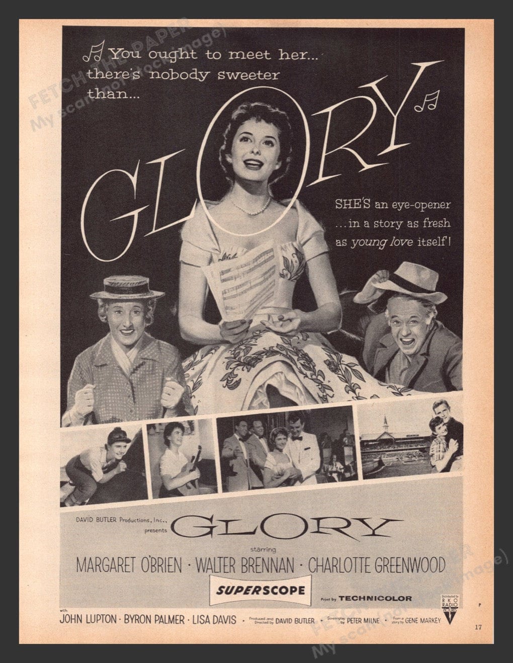 Vintage 1956 "Glory" Movie Print Ad - Margaret O'Brien, Brennan — Fetch ...
